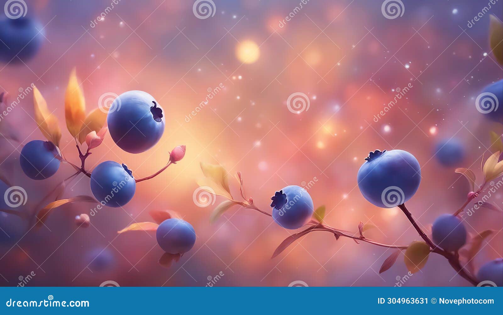 Fantasy Blueberry. Abstract Mystical Background. Blurred Multicolored ...