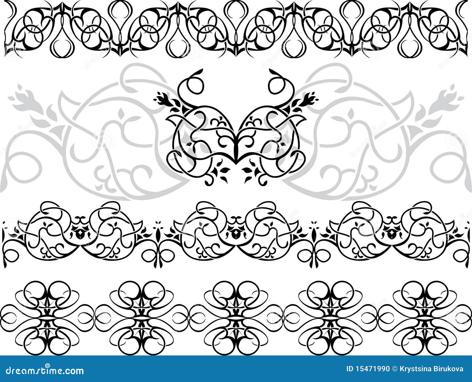 Fantasy Borders Set stock vector. Illustration of fantasy - 15471990