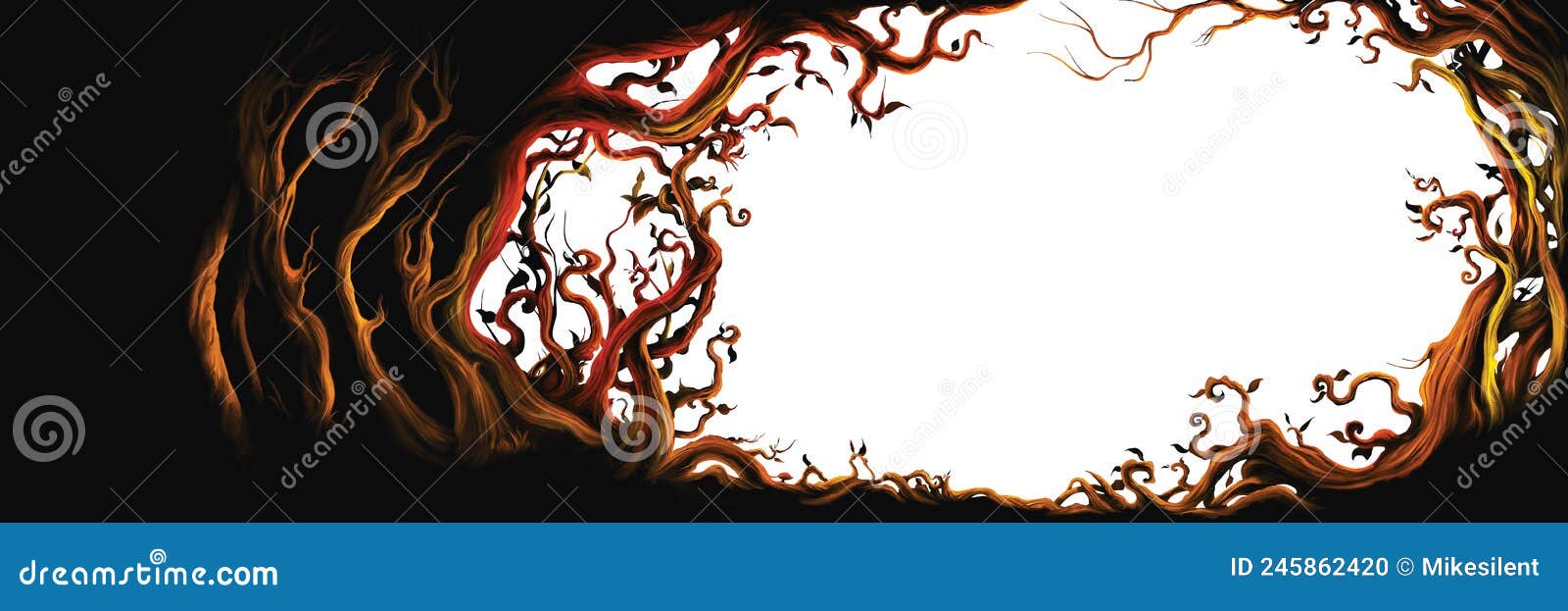 Fantasy branches frame stock illustration. Illustration of background ...