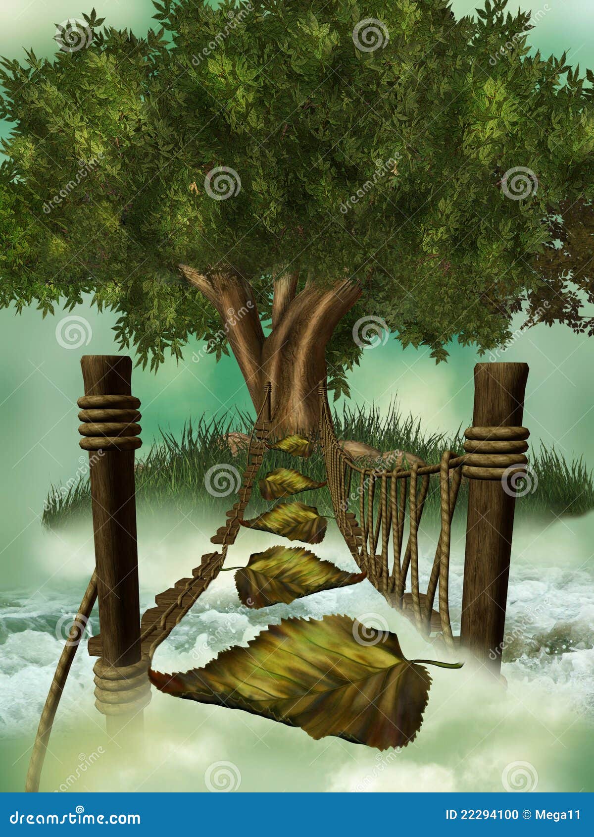 Fantasy bridge stock illustration. Illustration of path - 22294100