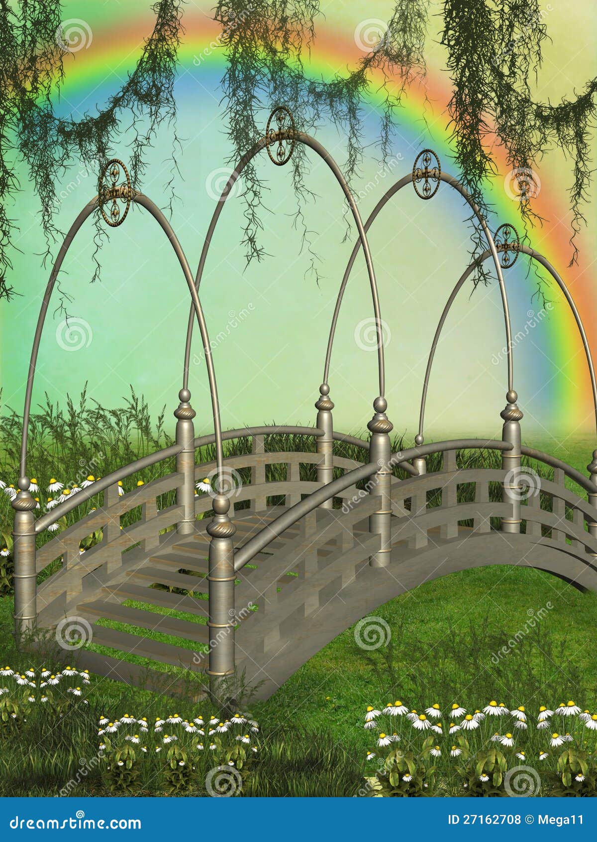 Fantasy bridge stock illustration. Illustration of manipulation - 27162708