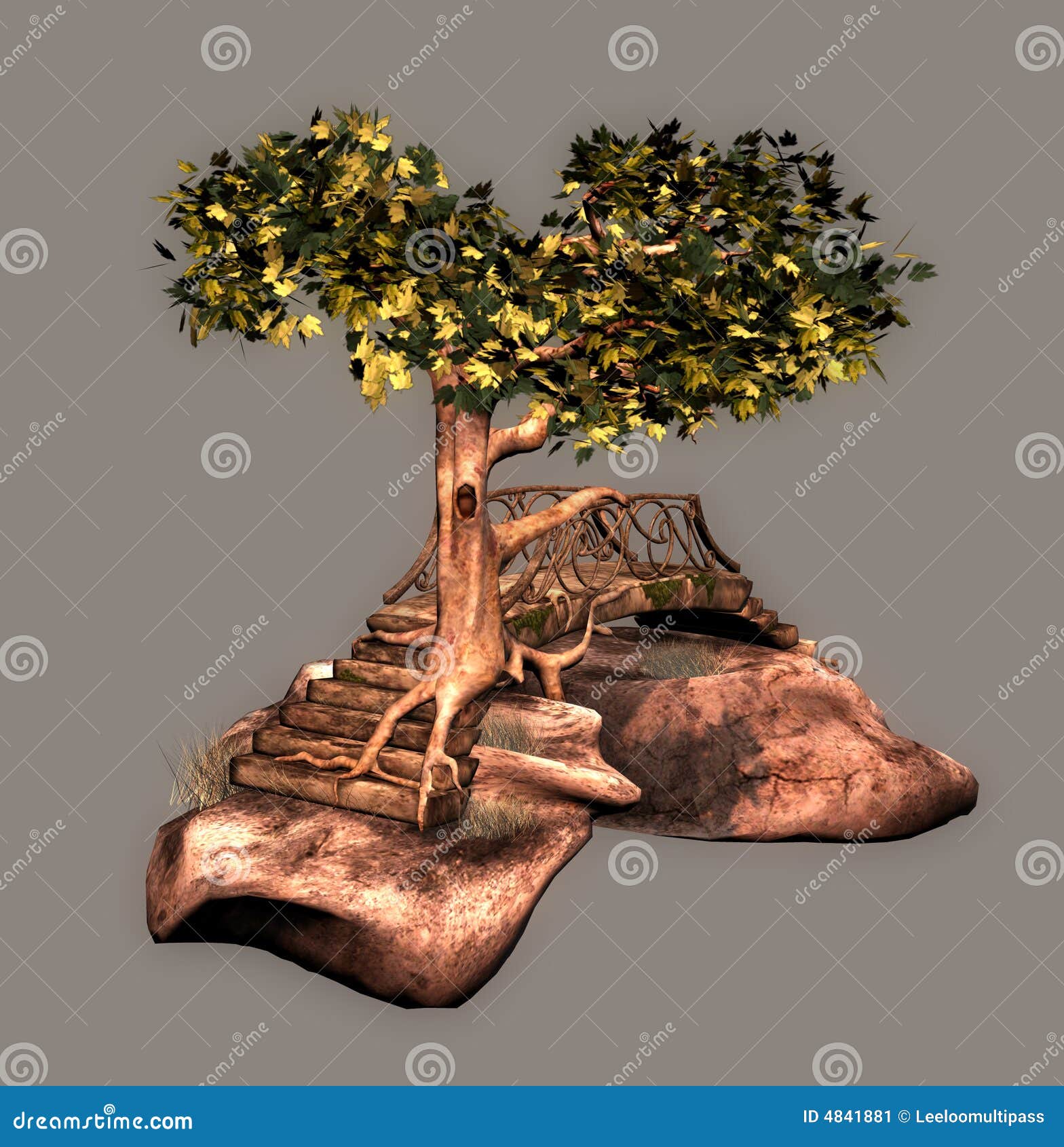 Fantasy Bridge stock illustration. Illustration of stone - 4841881