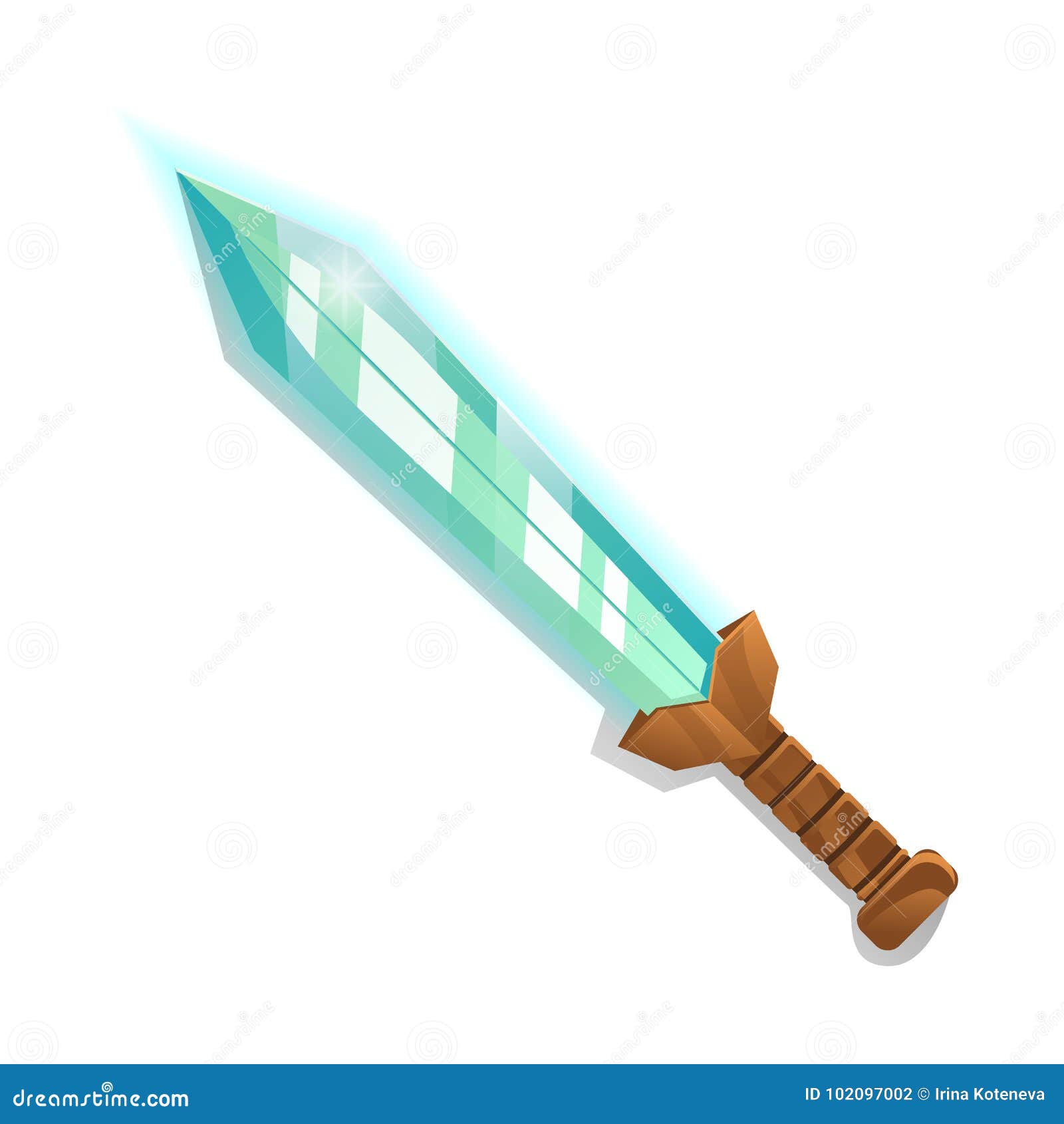 Fantasy Broadsword in Cartoon Style Stock Vector - Illustration of ...