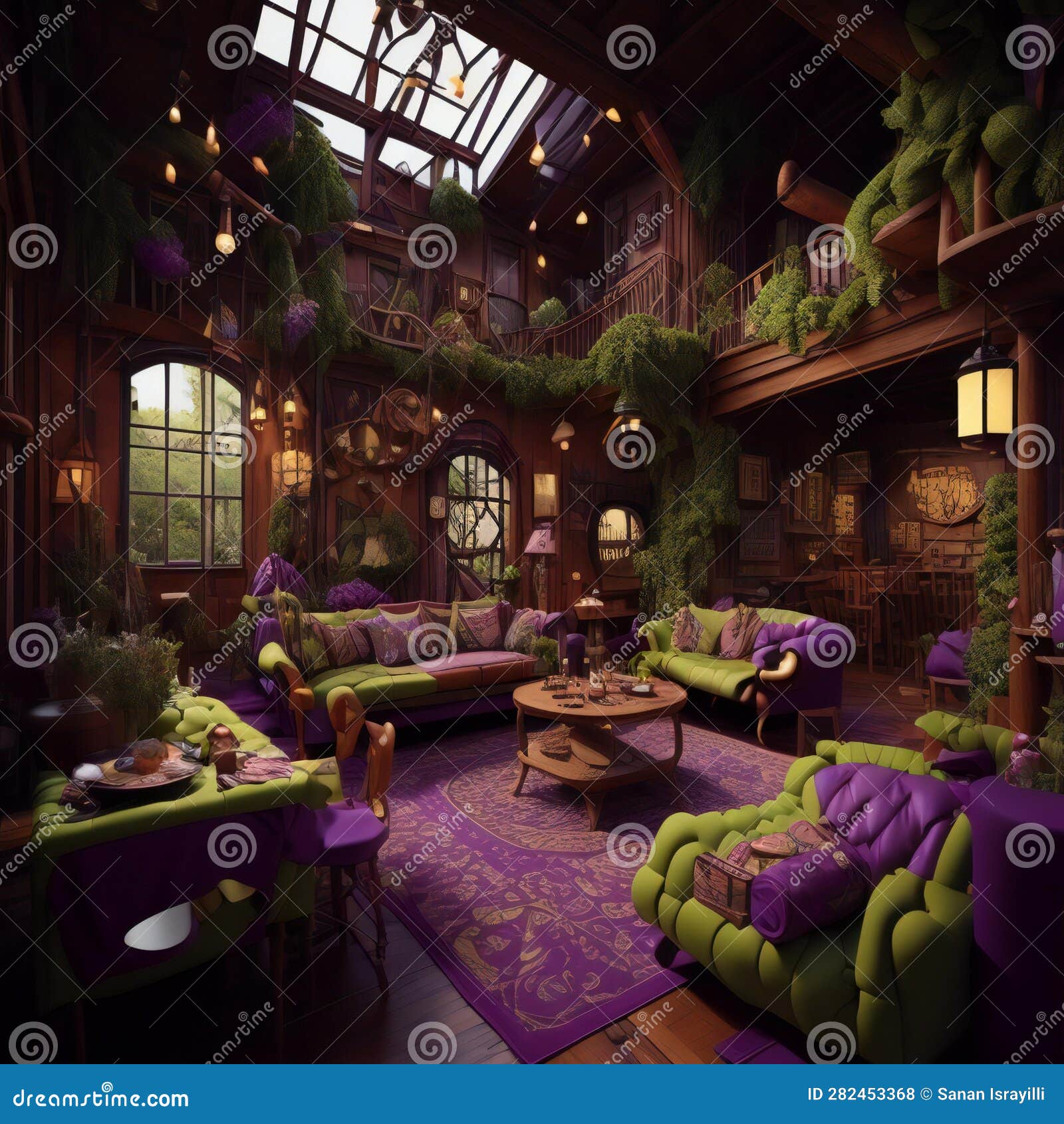 A Fantasy Cafe with a Beautiful Interior Design. Generative Ai Stock ...
