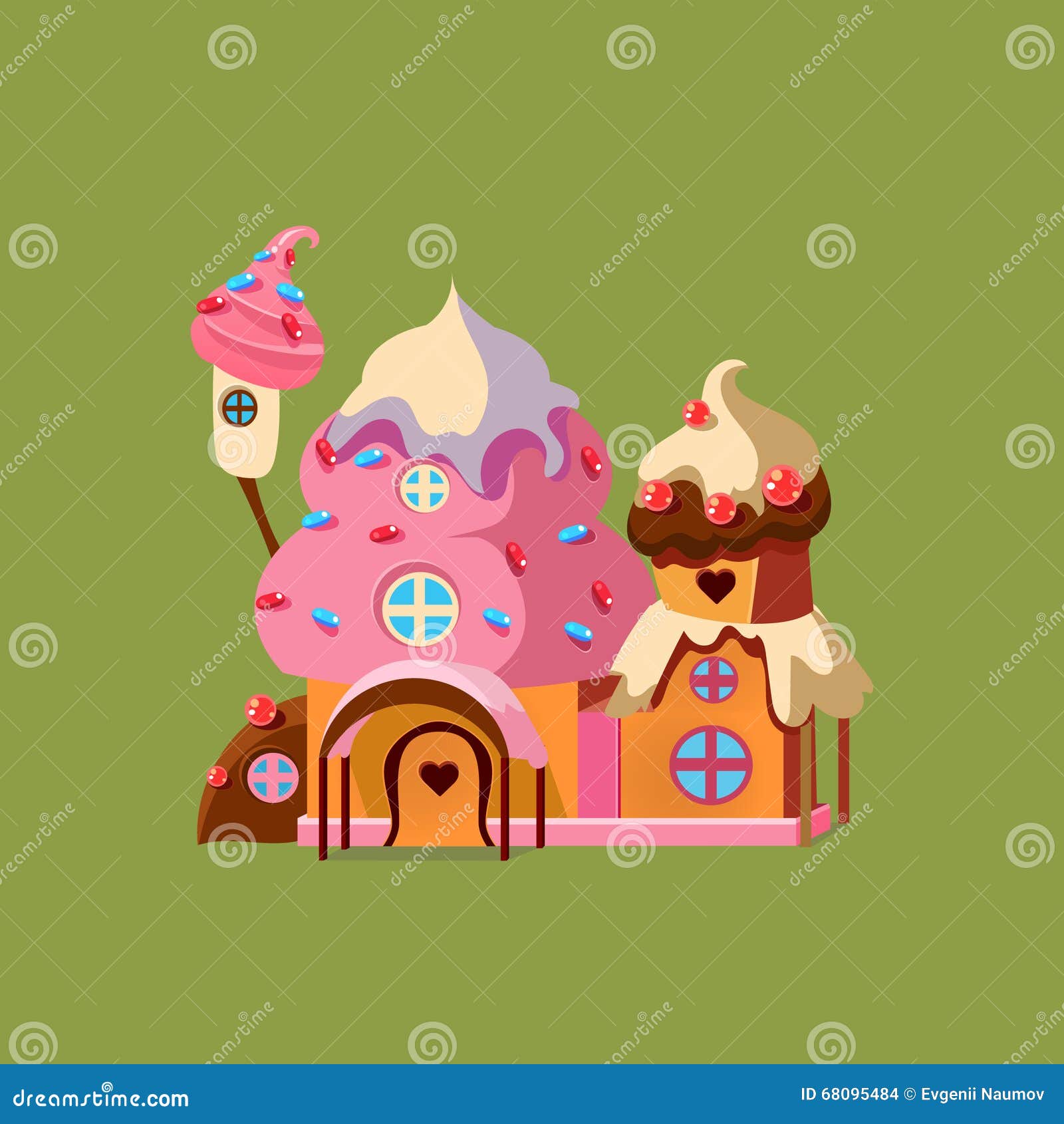 Fantasy Candy House. Vector Illustartion Stock Vector - Illustration of ...