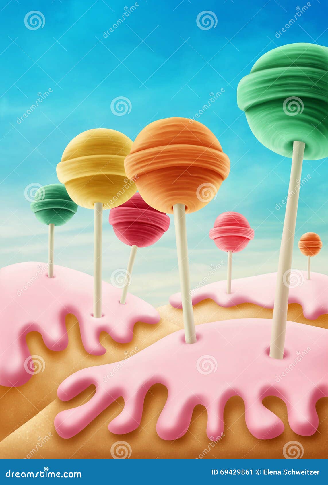 Fantasy candyland stock illustration. Illustration of green - 69429861