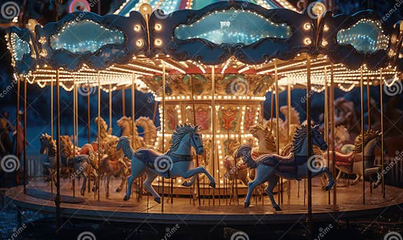 Fantasy Carousel with Intricate Patterns and Whimsical Creatures ...