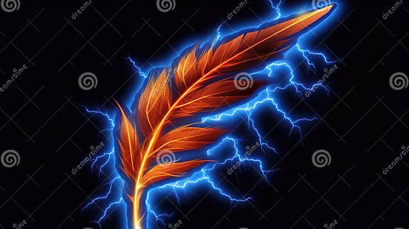 A Fantasy Cartoon Inspired Neon Lighted Flash Feather, Ai Generated ...