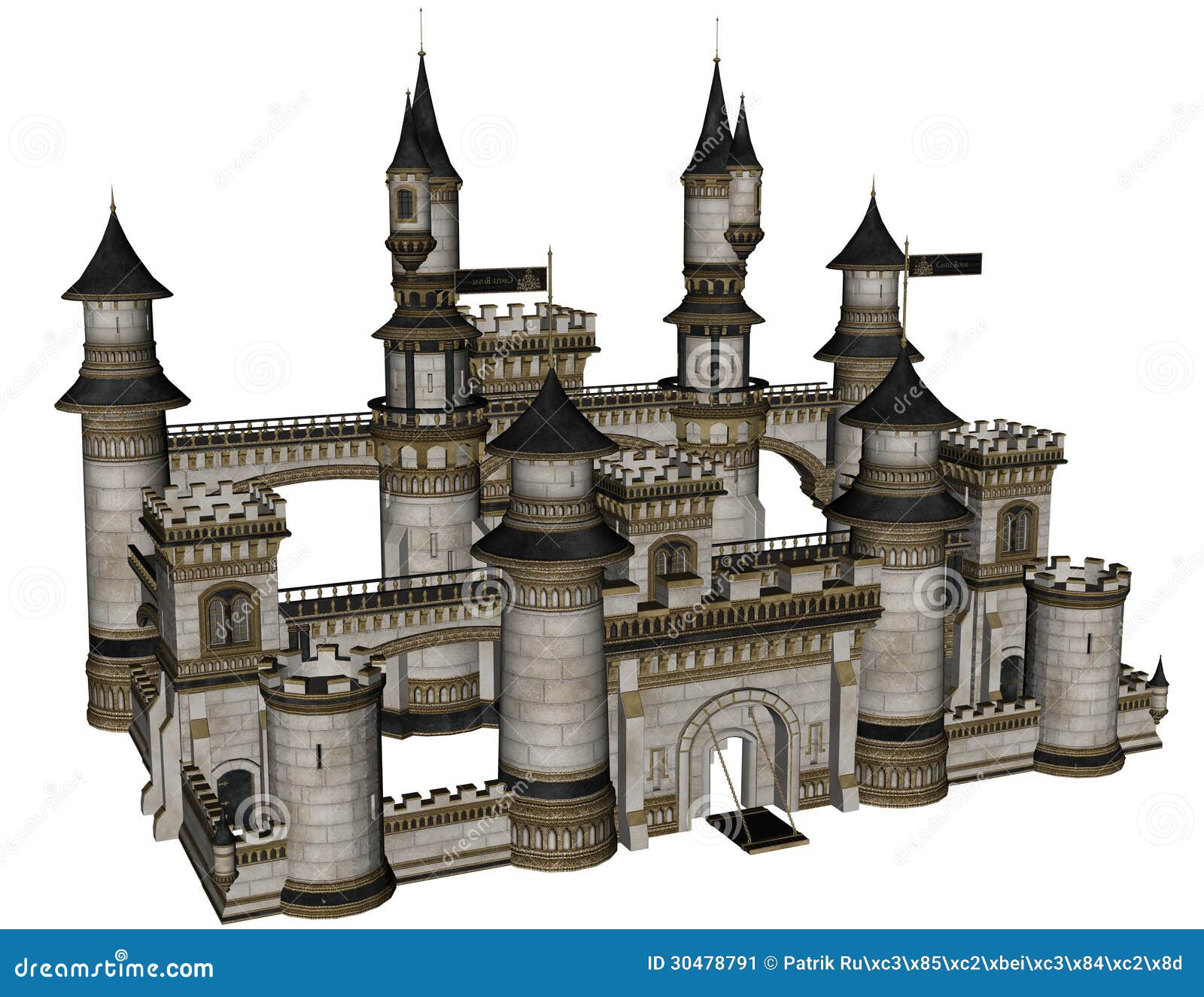 Fantasy Castle stock illustration. Illustration of facade - 30478791