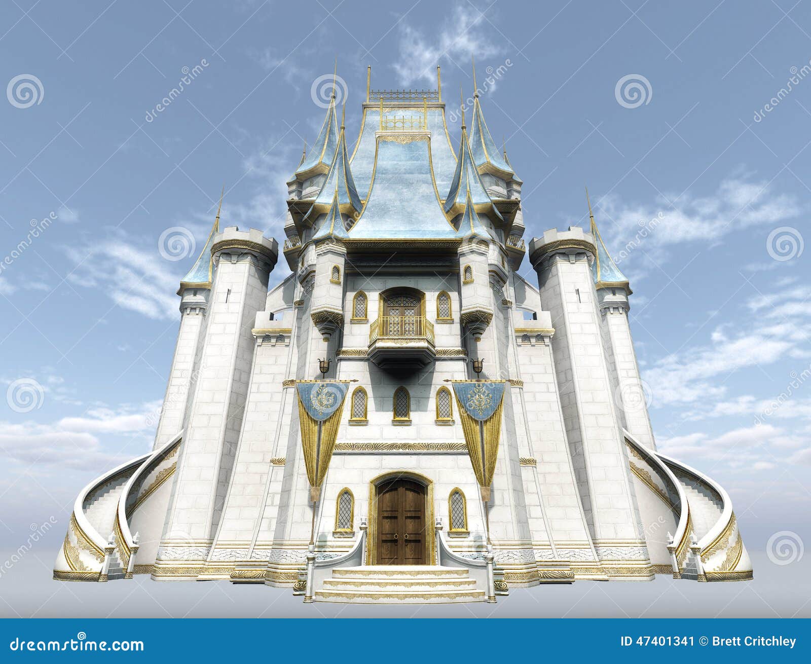 Fantasy castle stock illustration. Illustration of front - 47401341