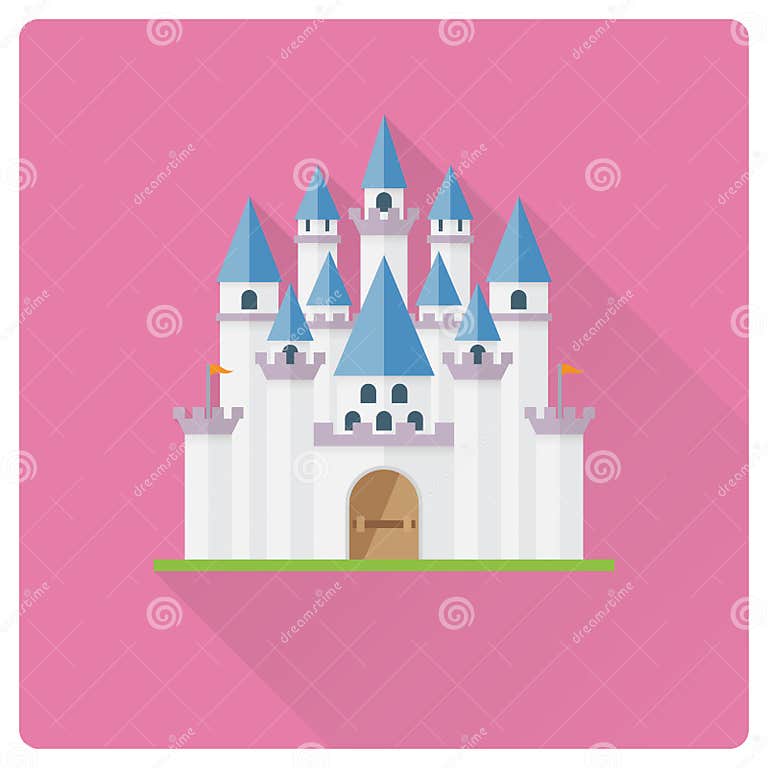 Fantasy Castle Flat Design Vector Illustration Stock Vector ...