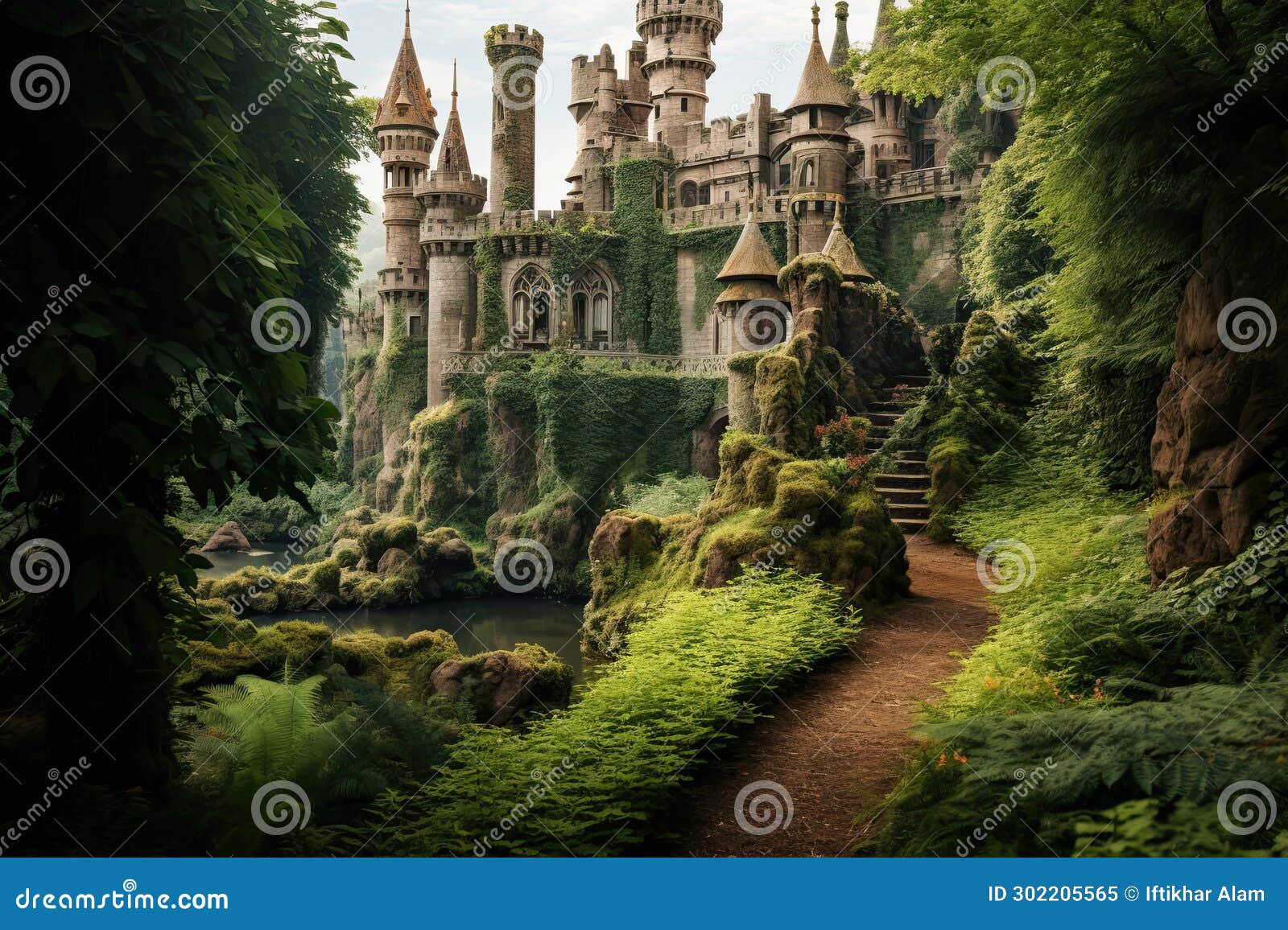 Fantasy Fantasy Castle in the Forest. Fairytale Castle in the Forest ...