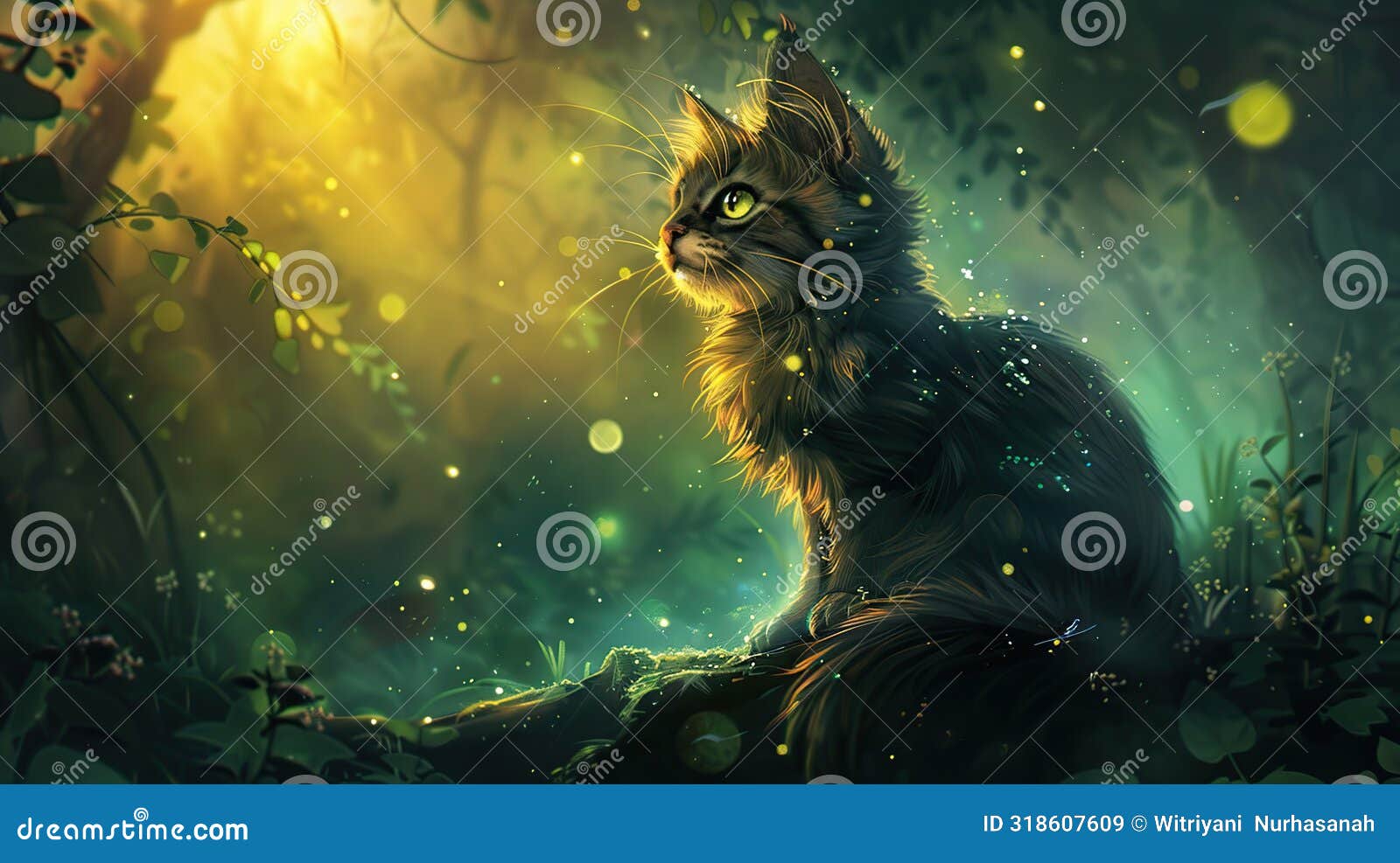 Fantasy Cat from a Fairytale, Generative AI Stock Illustration ...