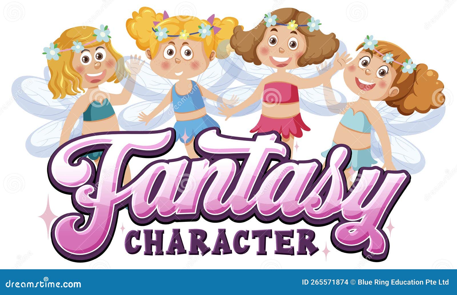 Fantasy Character Text Design Stock Vector - Illustration of drawing ...