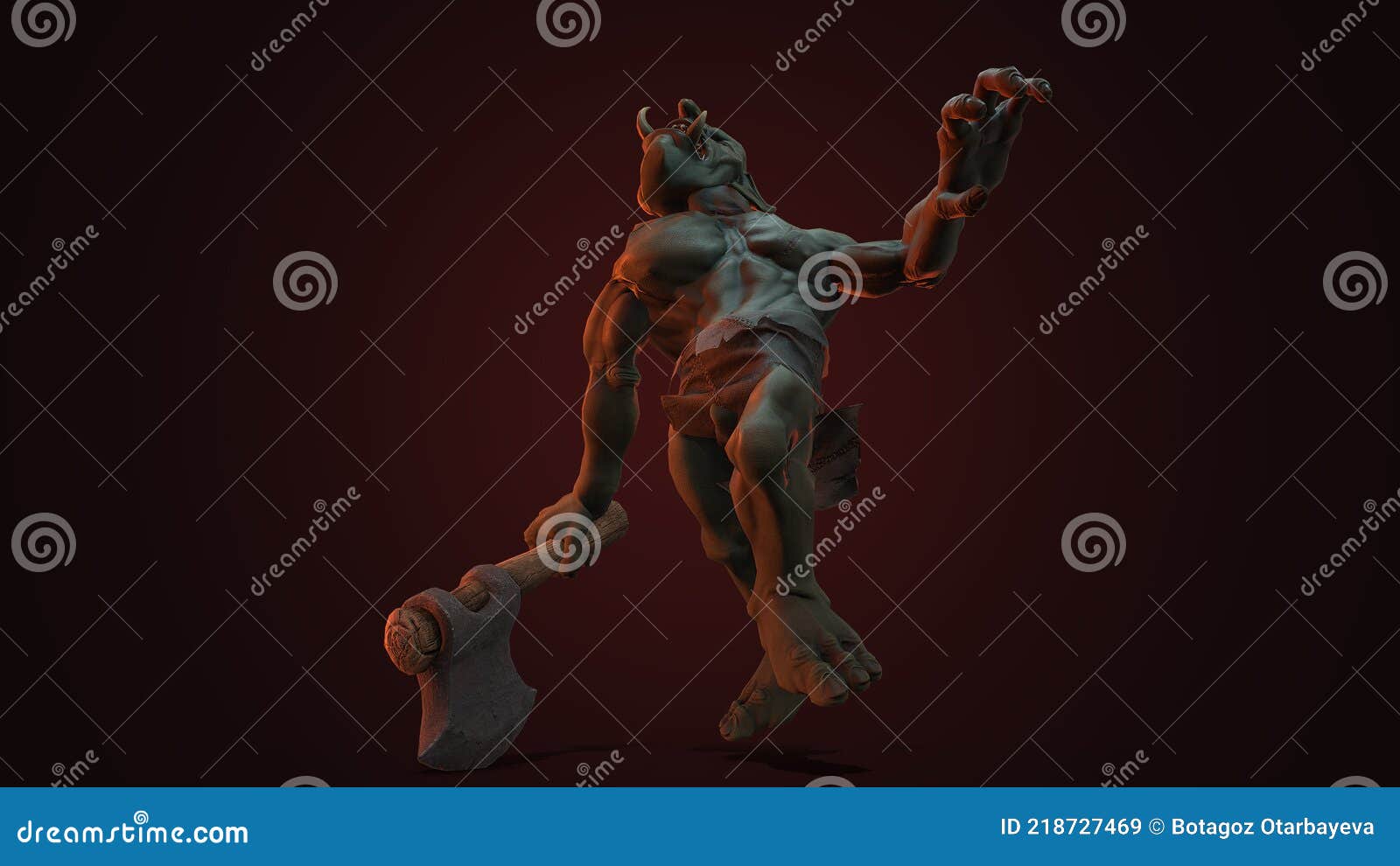 Fantasy Character Troll Berserker In Epic Pose - 3D Render Stock Image ...