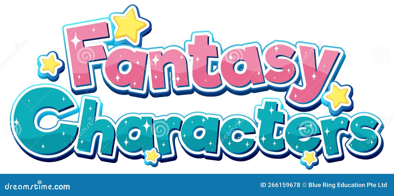 Fantasy Characters Text for Banner Design Stock Vector - Illustration ...
