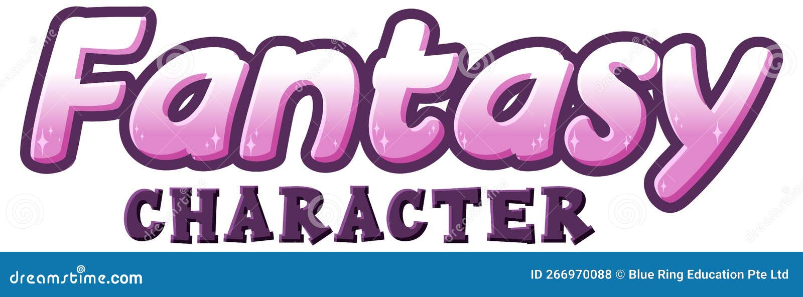 Fantasy Characters Text for Banner Design Stock Vector - Illustration ...