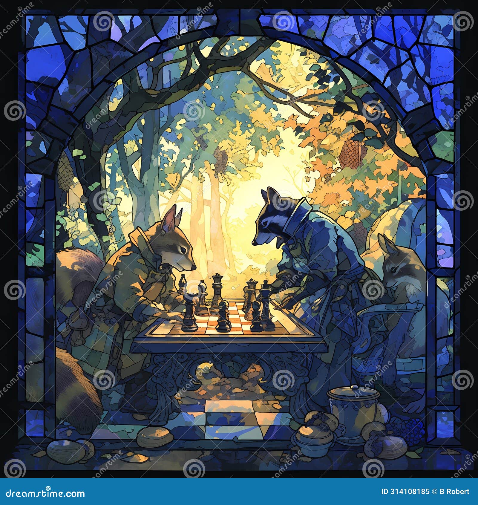 Fantasy Chess: Mythical Creatures Match Stock Illustration ...