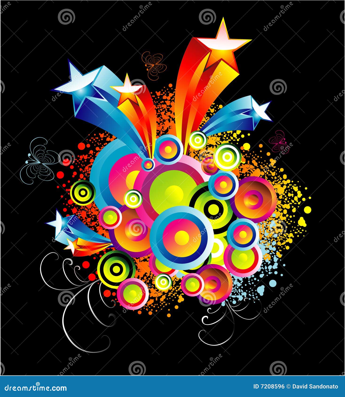 Fantasy Circles and Star Background Stock Vector - Illustration of ...