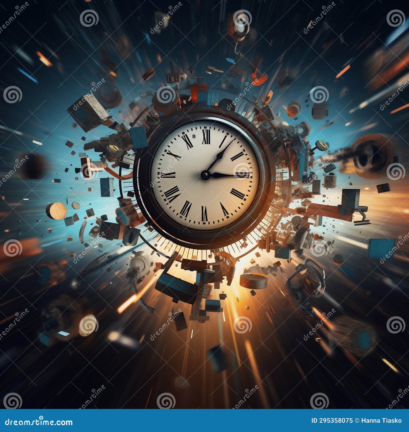 Fantasy Clock stock illustration. Illustration of design - 295358075