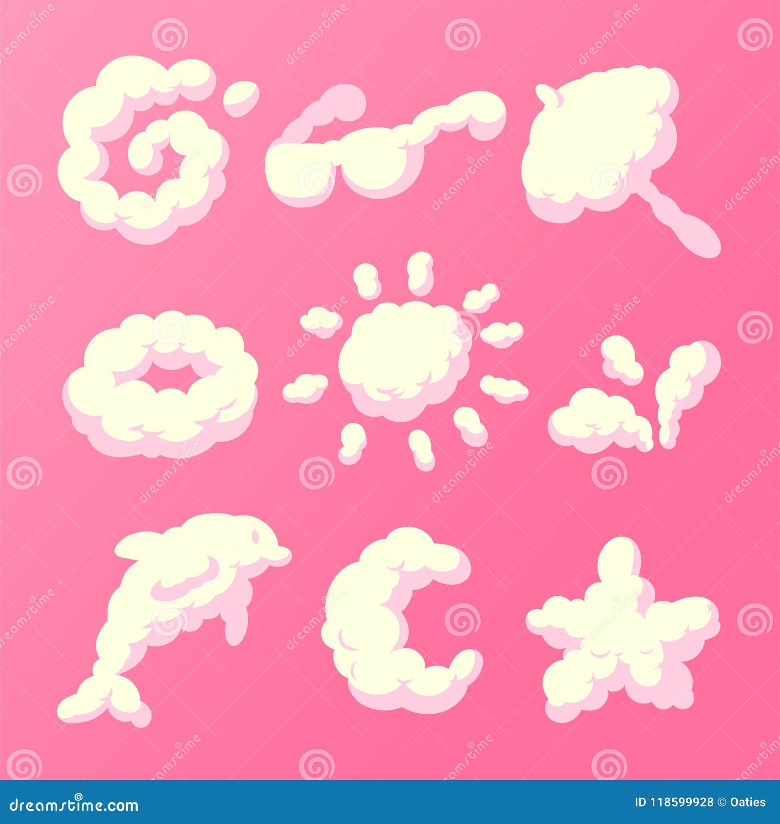 Fantasy Cloud Cartoon Style Vector Illustration Stock Vector ...