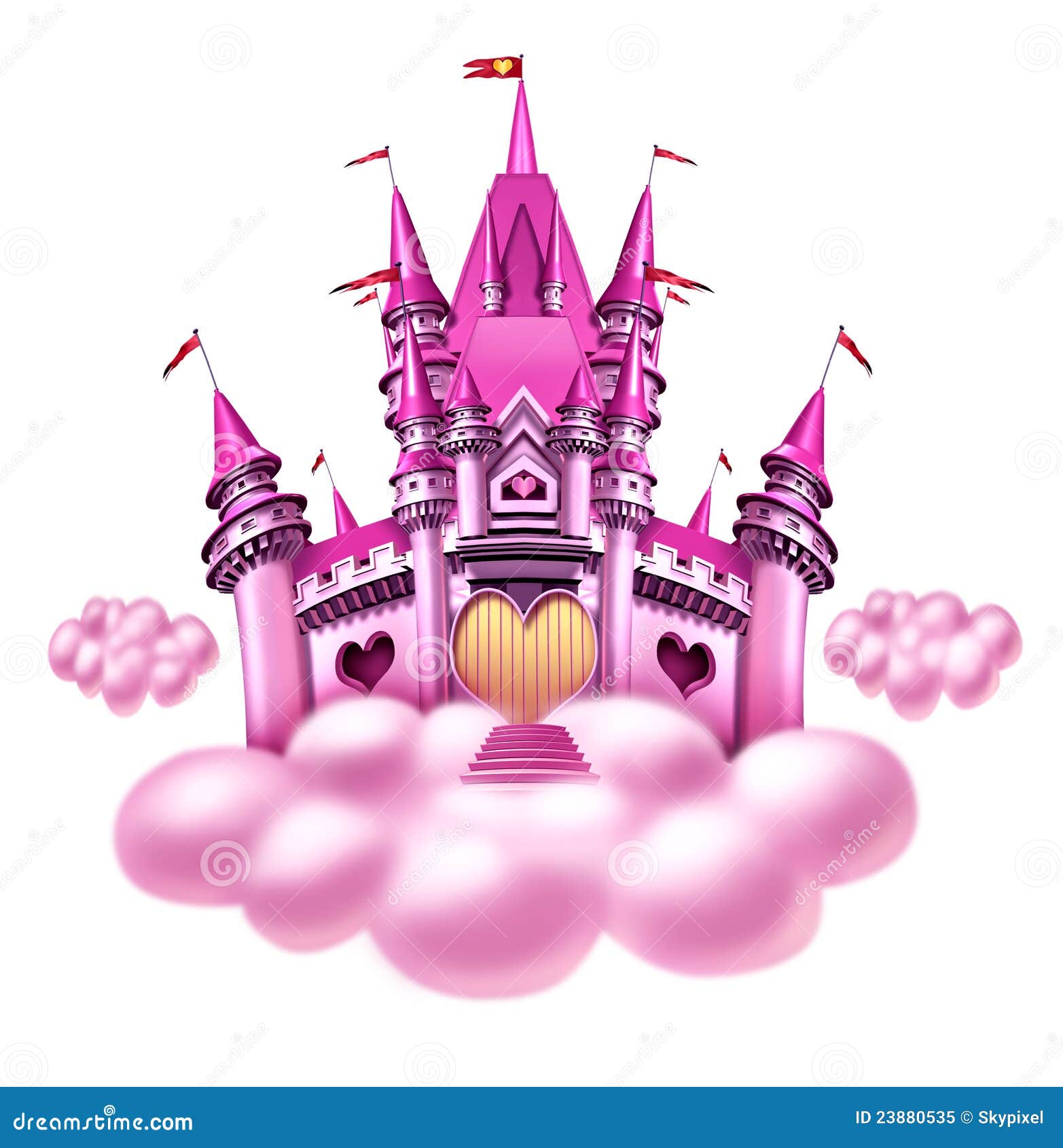 Fantasy Cloud Castle stock illustration. Illustration of cute - 23880535