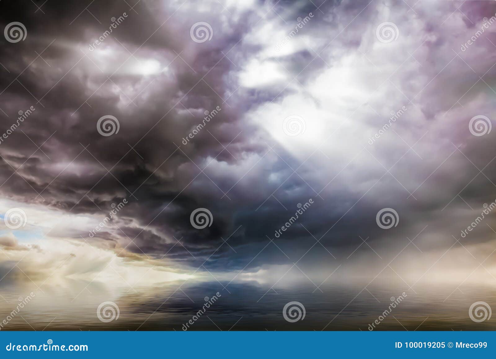 Fantasy Cloudscape with UFO Activity Stock Image - Image of reflection ...