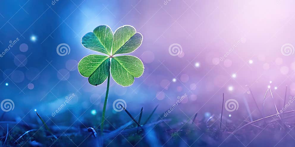 Fantasy Clover with Magic Aura, Mystical Clover with Aura, Magical ...