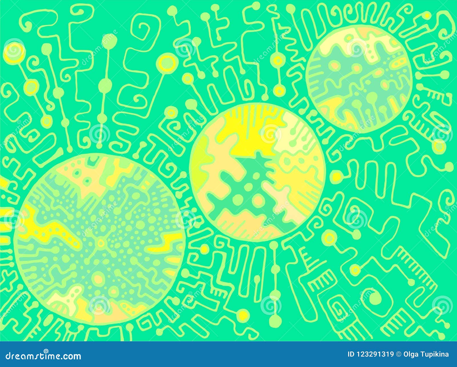 Fantasy Colorful Abstract Decorative Pattern. Doodle Style Background ...