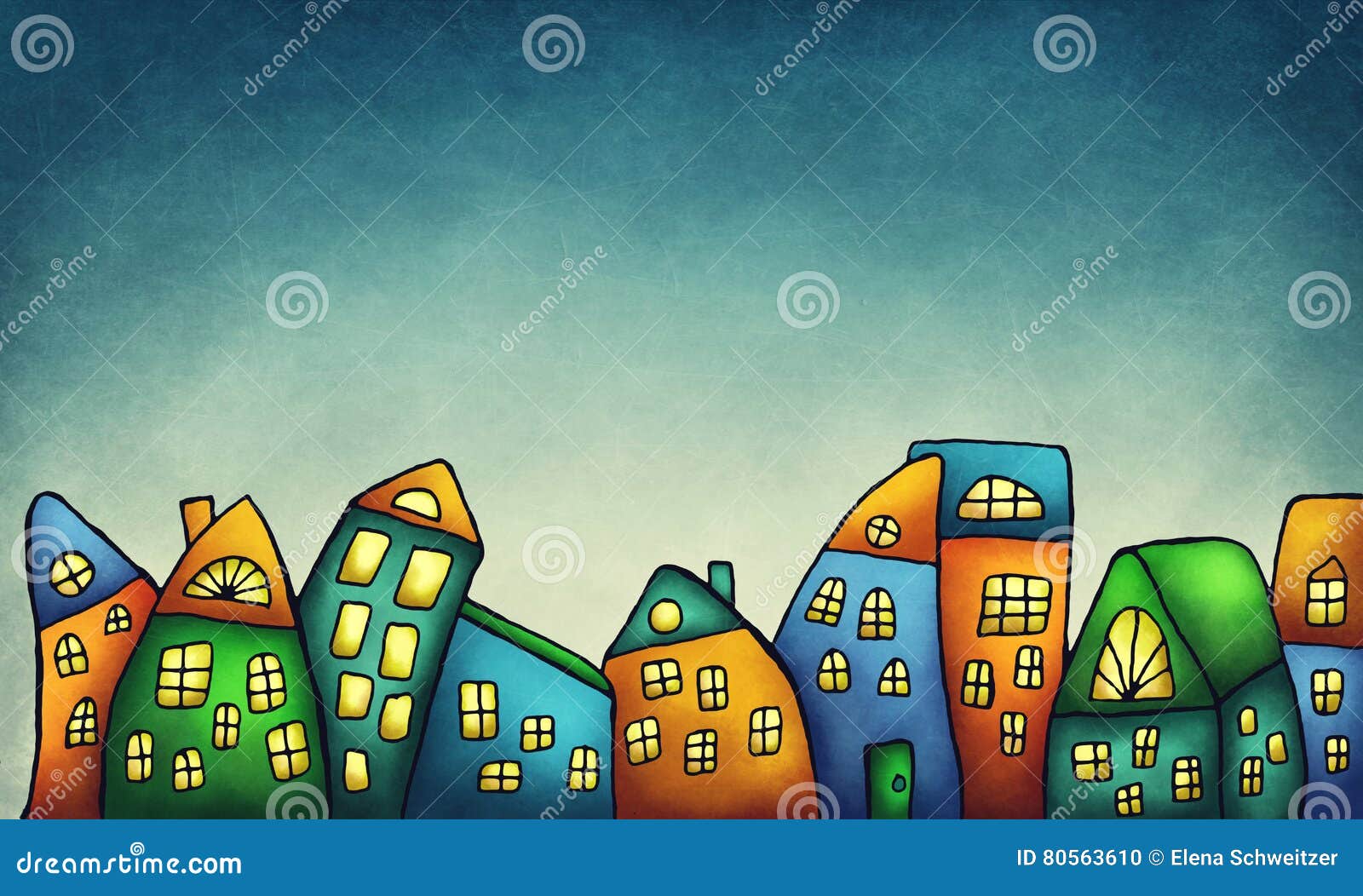 Colorful Houses In Suburb Neighborhood. Cartoon Vector | CartoonDealer ...