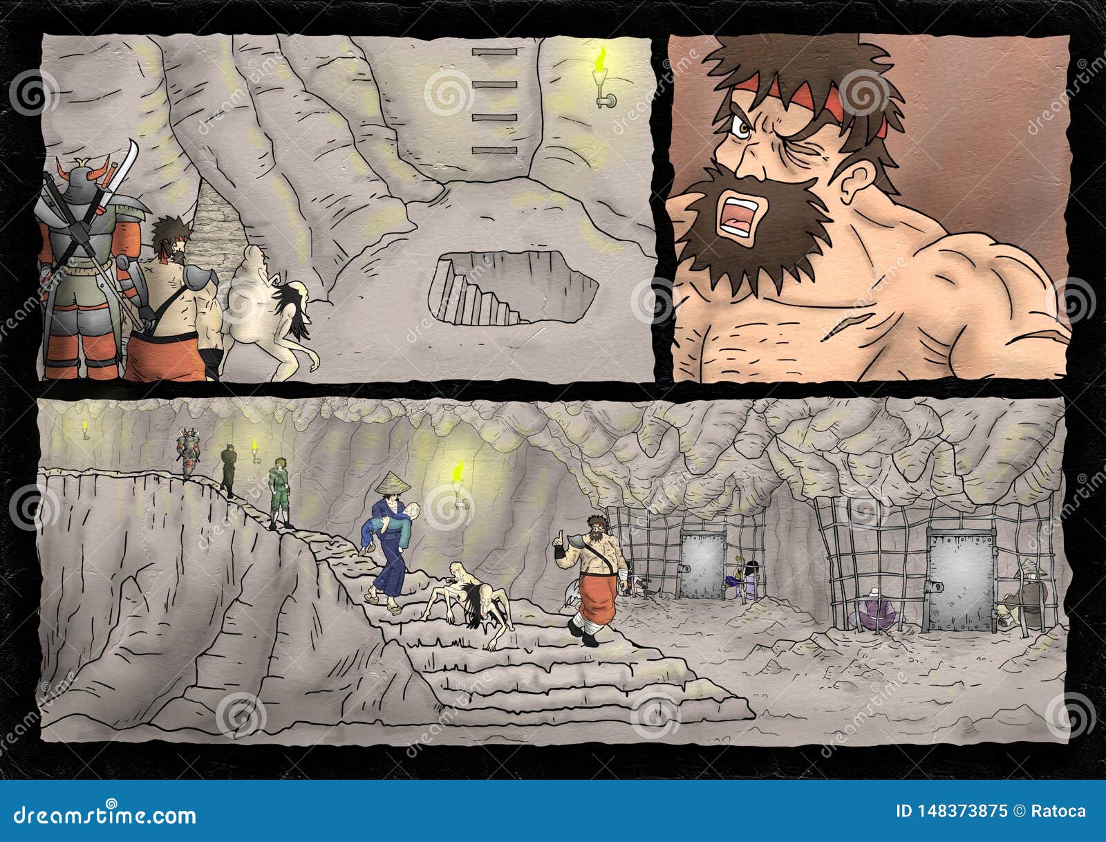 Fantasy Comic Scene Background Stock Illustration - Illustration of ...