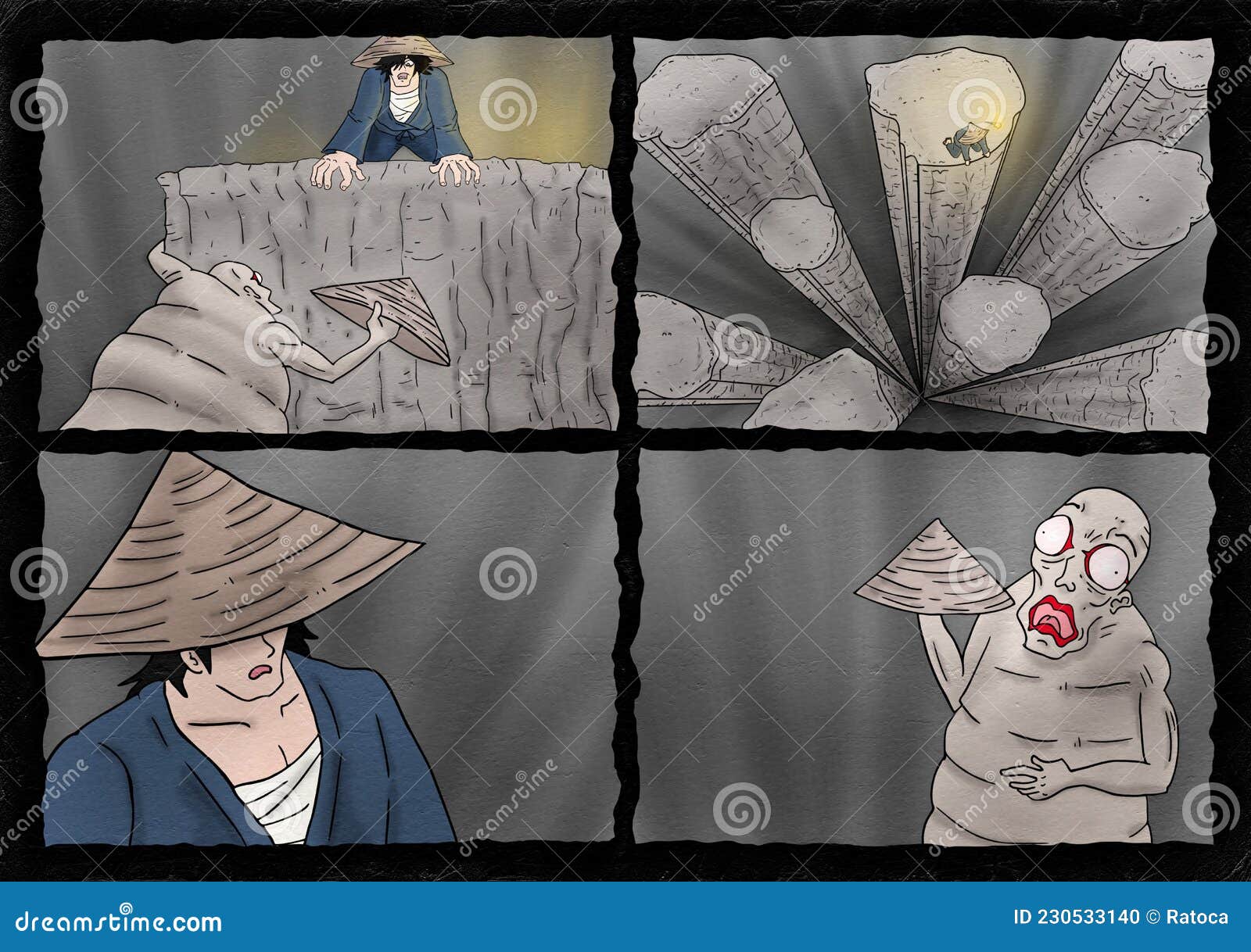 Fantasy Comic Scene Illustration Stock Illustration - Illustration of ...