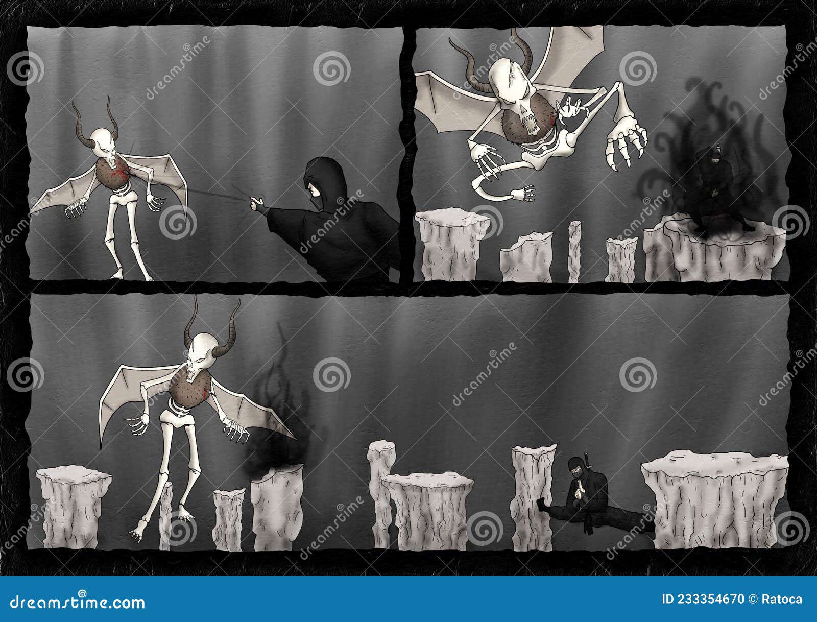 Fantasy Comic Scene Illustration Stock Illustration - Illustration of ...