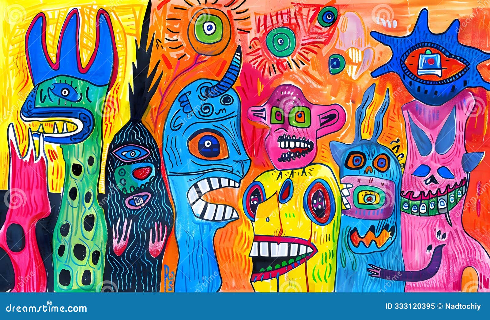 Fantasy Creature Faces, Bold, Creative, Surreal, Psychedelic Stock ...