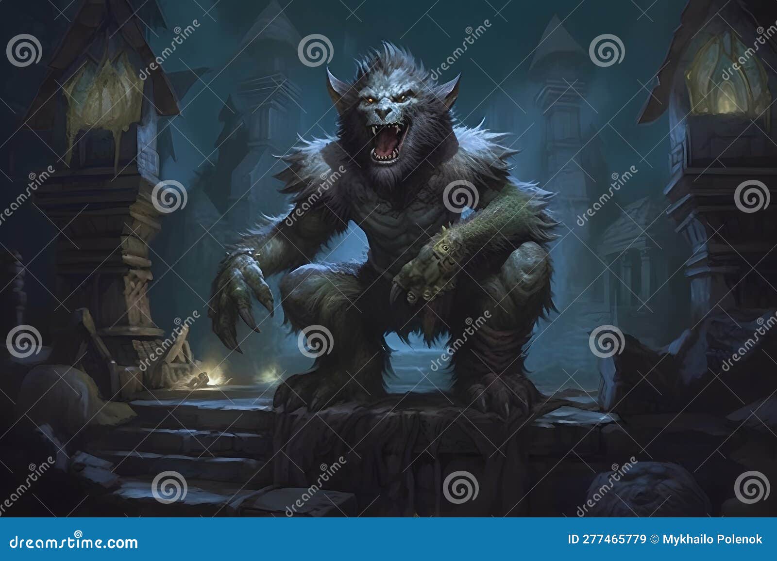 Fantasy Creature Werewolf. Neural Network AI Generated Stock ...