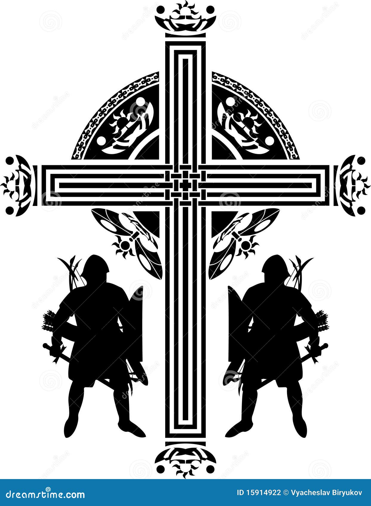 Fantasy crusaders cross stock vector. Illustration of gothic - 15914922