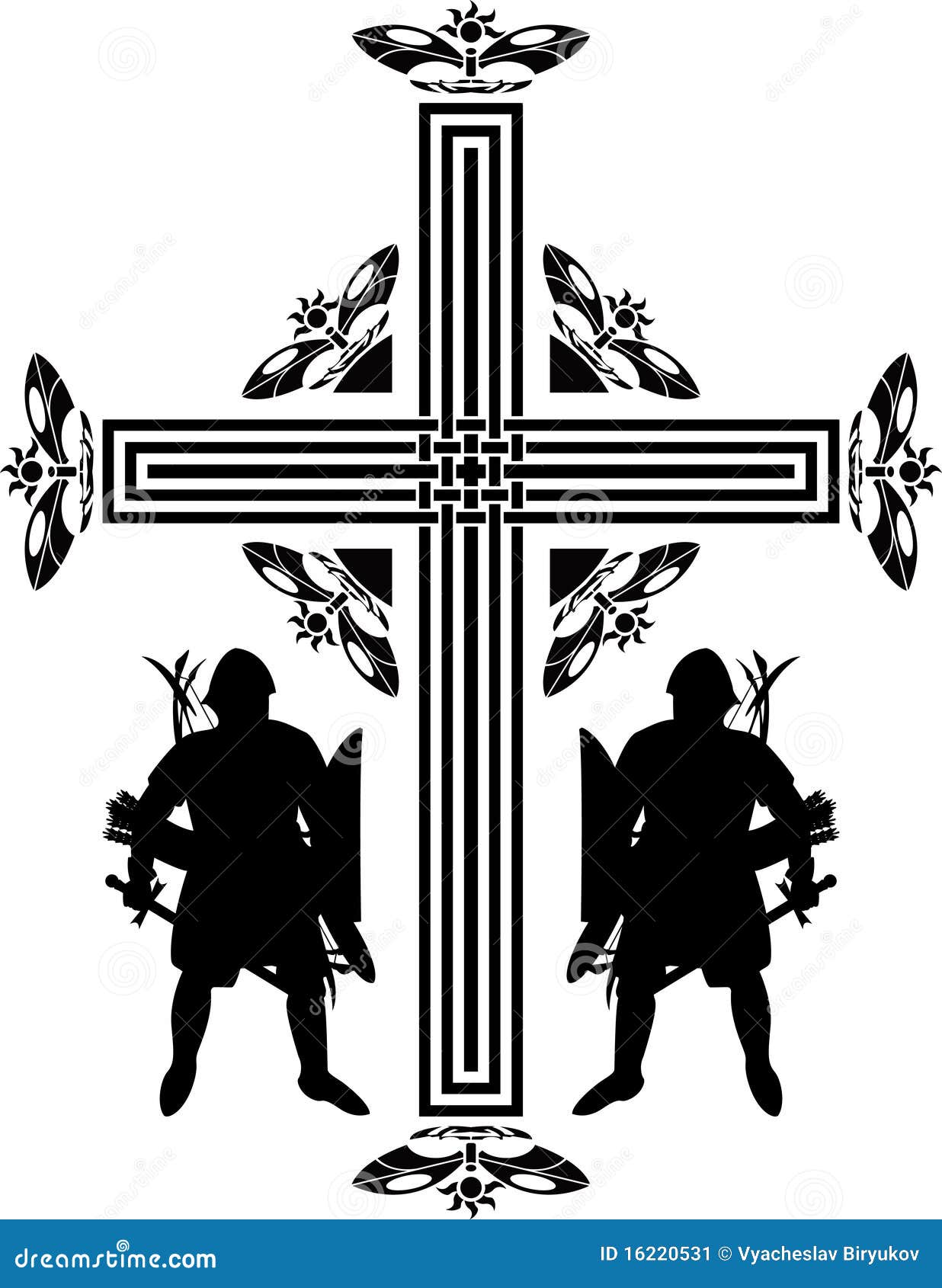 Fantasy crusaders cross stock vector. Illustration of isolated - 16220531