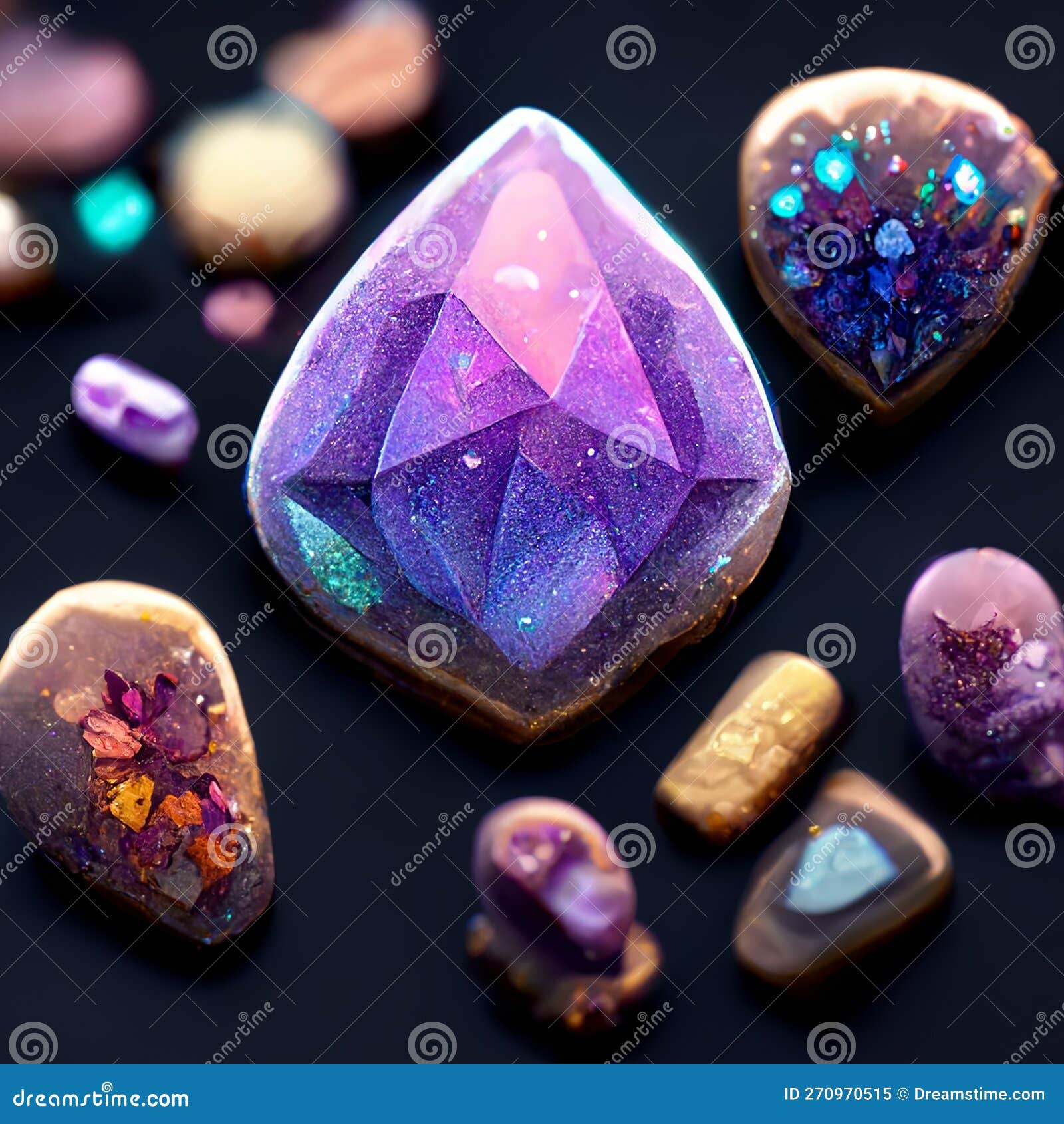 Fantasy Crystals Illustration, Generative AI Stock Illustration ...