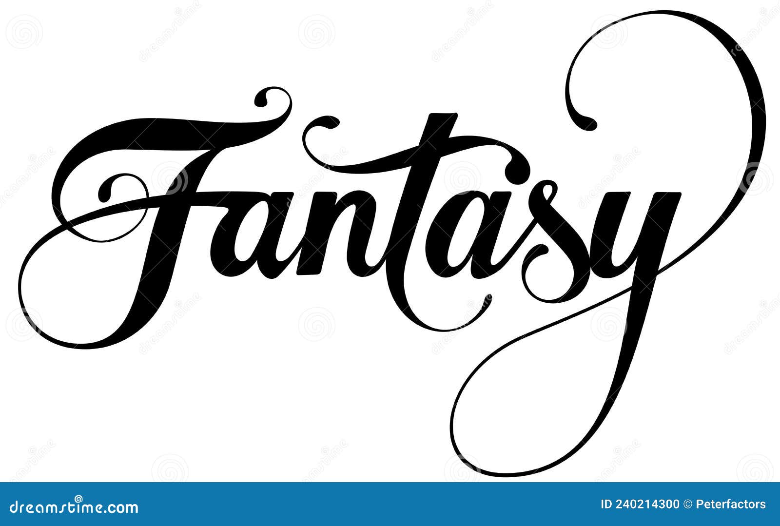 Fantasy - Custom Calligraphy Text Stock Vector - Illustration of shape ...