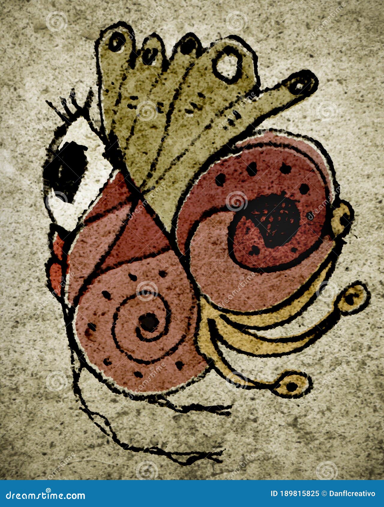 Fantasy Cute Bird Textured Drawing Stock Image - Image of fear, magical ...