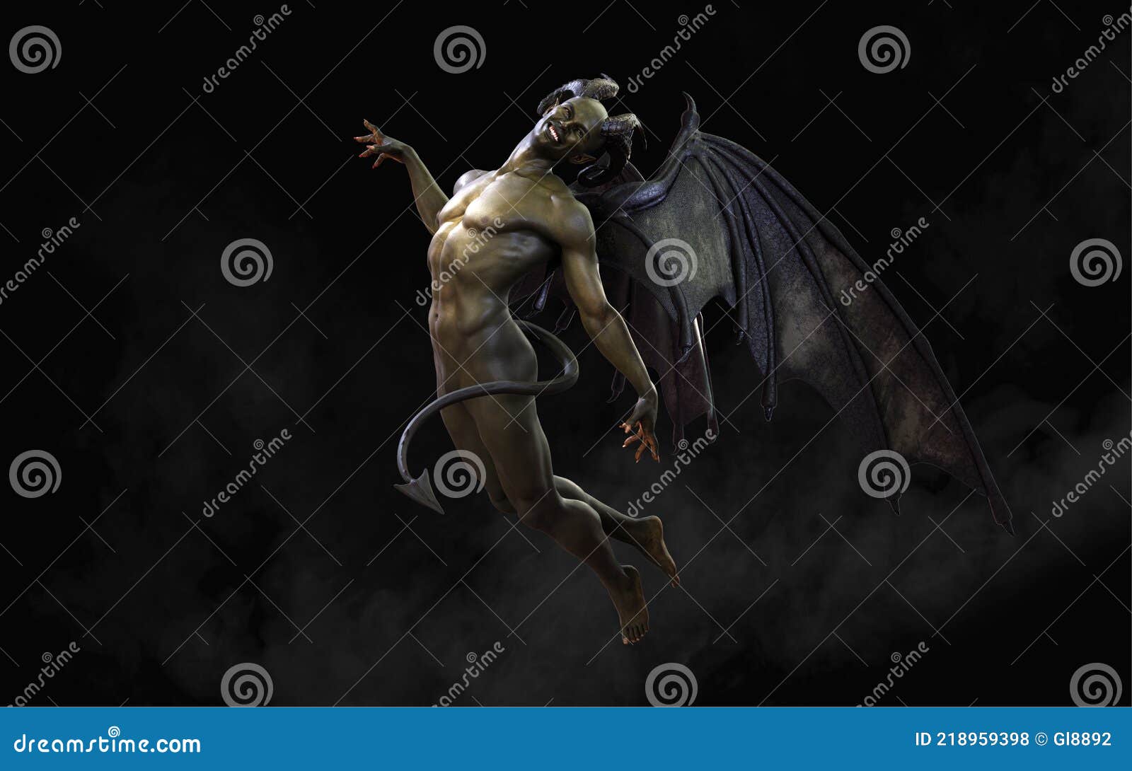 Illustration of Demon and Devil and Black Wings Stock Illustration ...
