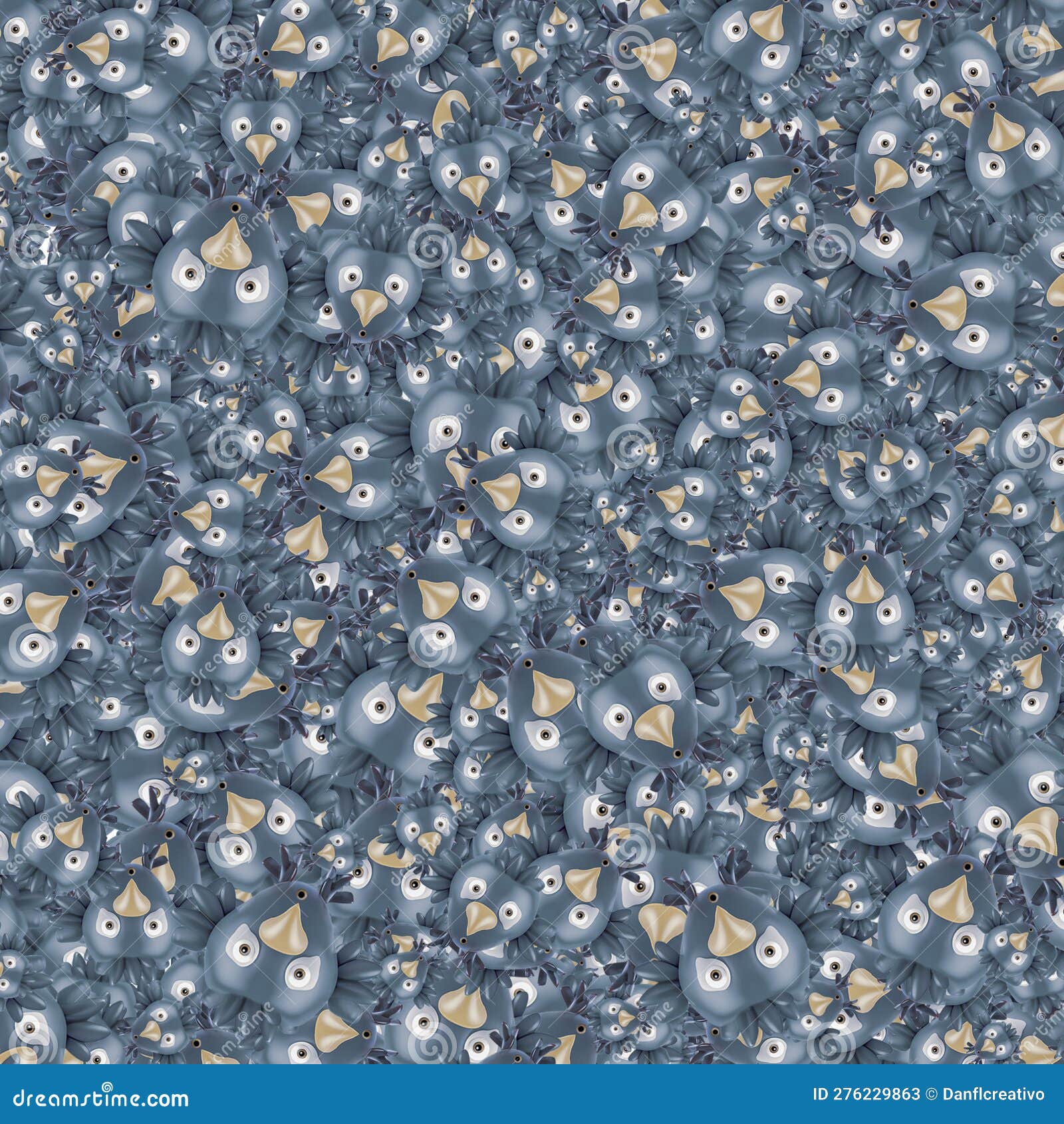 Fantasy 3d Scared Bird Motif Pattern Stock Illustration - Illustration ...