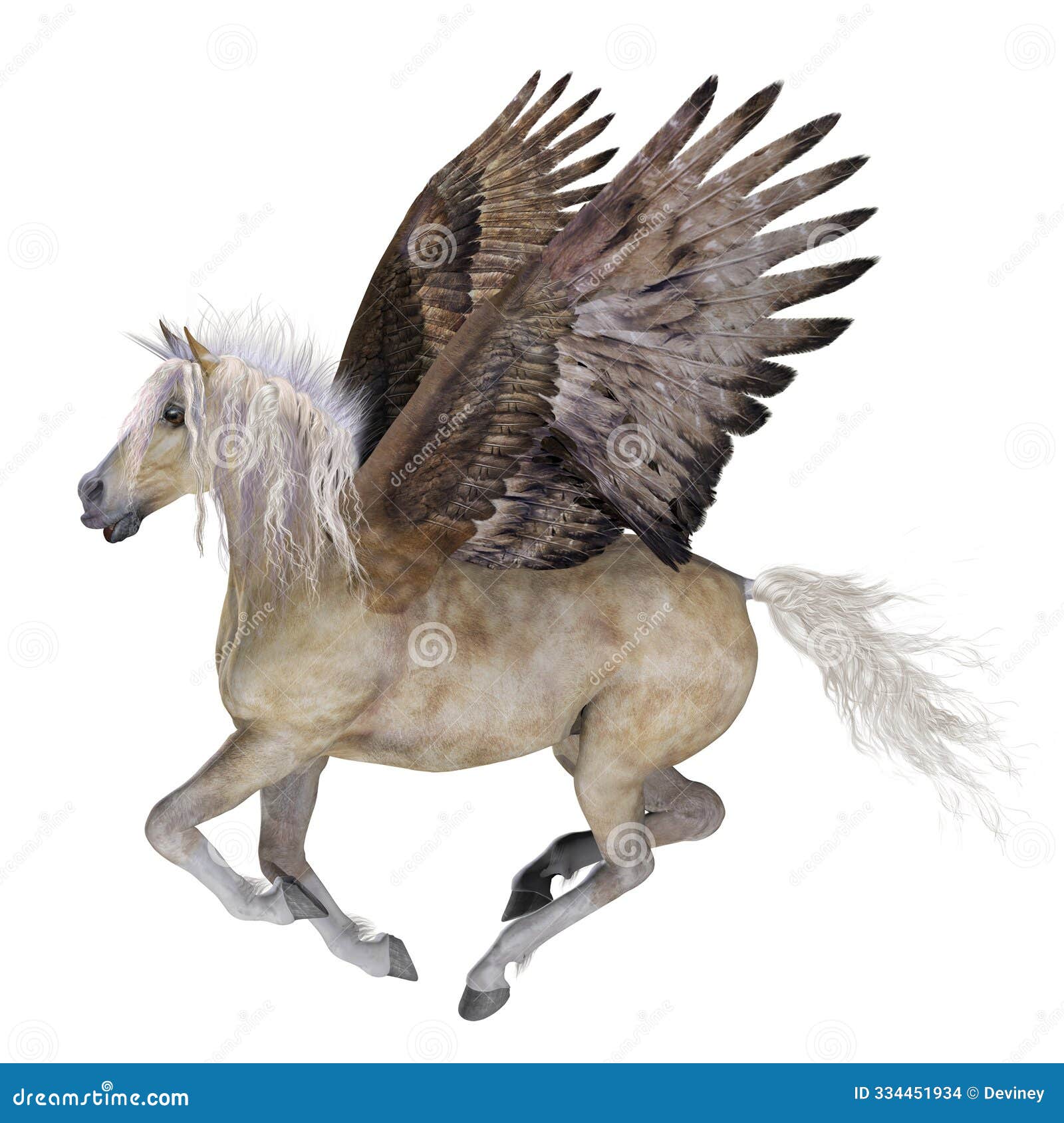 Fantasy 3D winged horse stock illustration. Illustration of three ...