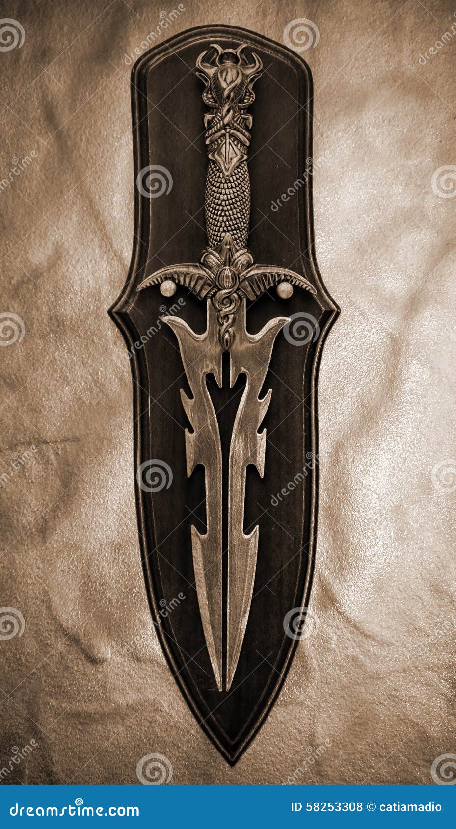 Fantasy dagger stock photo. Image of sepia, legend, weapon - 58253308