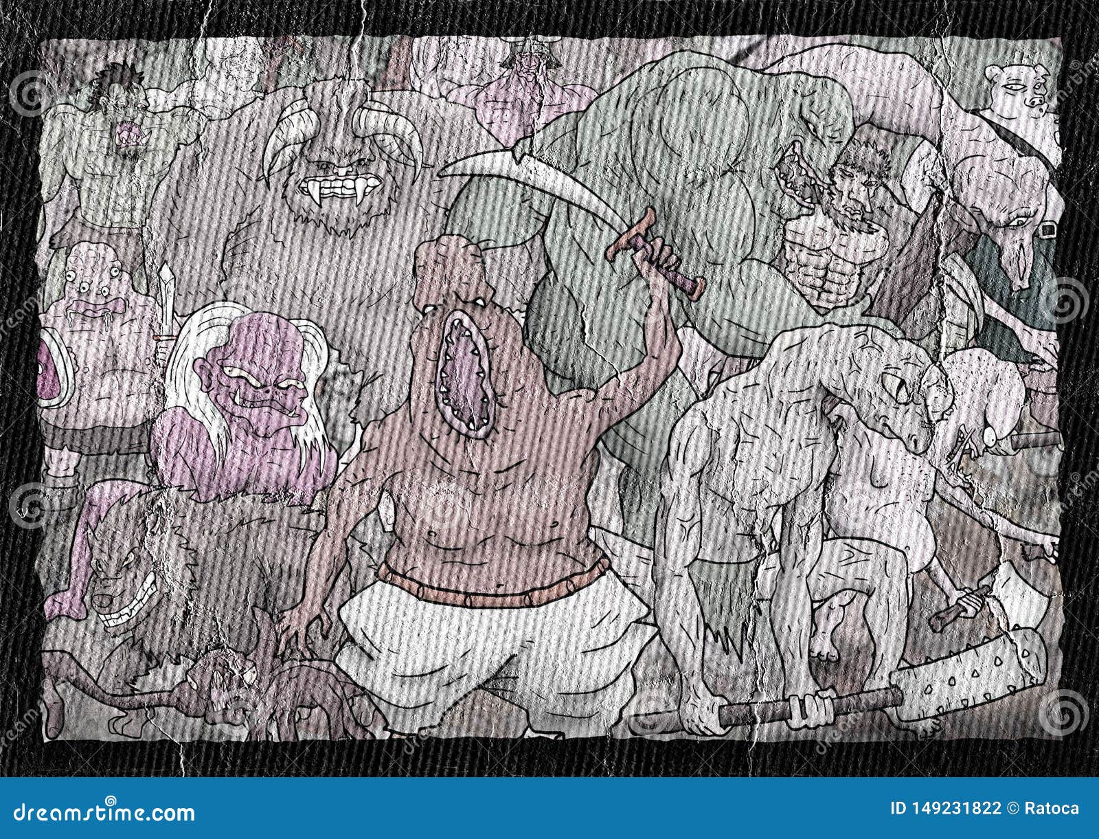 Fantasy danger monsters stock illustration. Illustration of scary ...