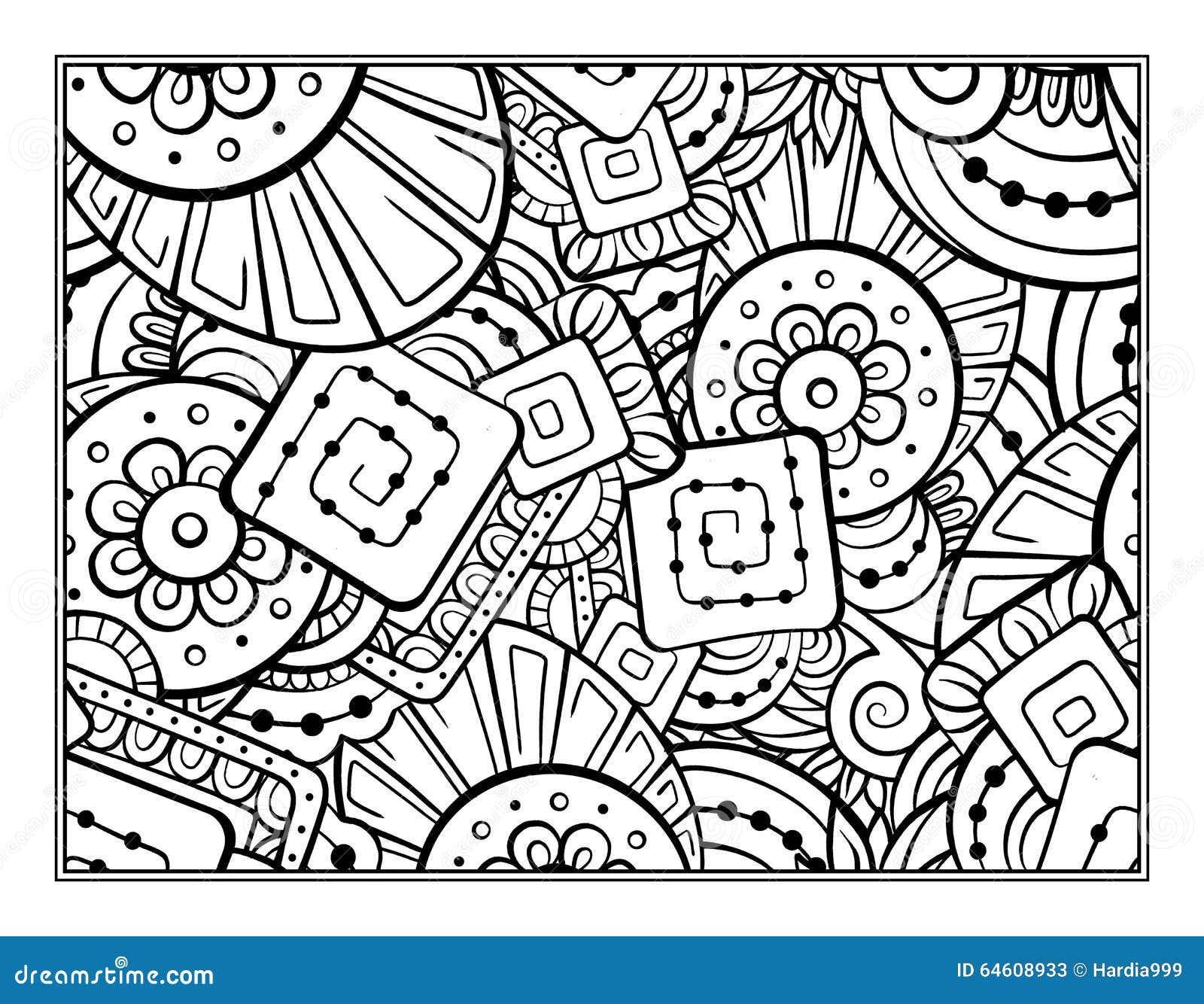 Fantasy Decorative Coloring Page Stock Vector - Illustration of graphic ...