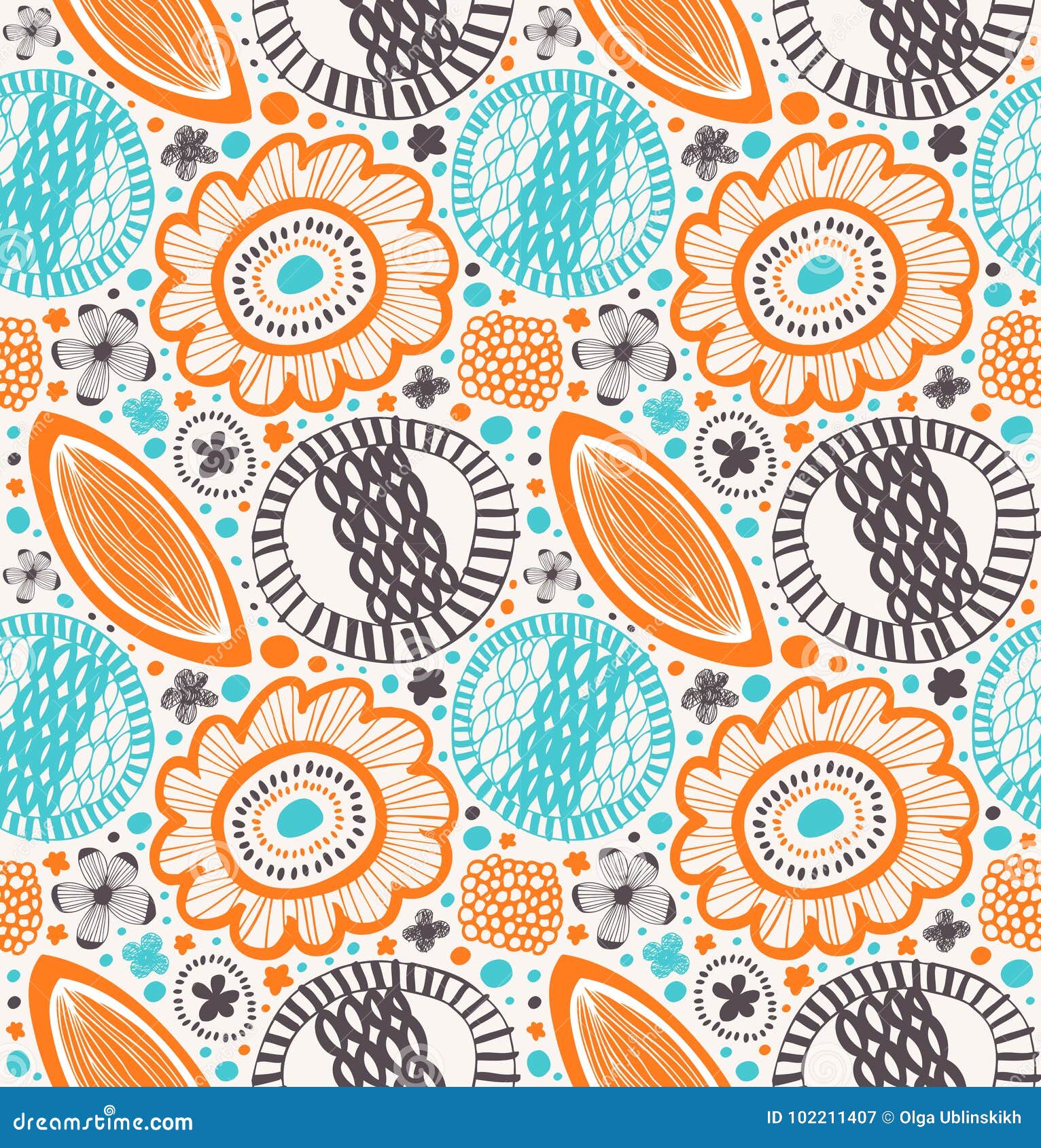 Fantasy Decorative Pattern in Scandinavian Style. Abstract Background ...