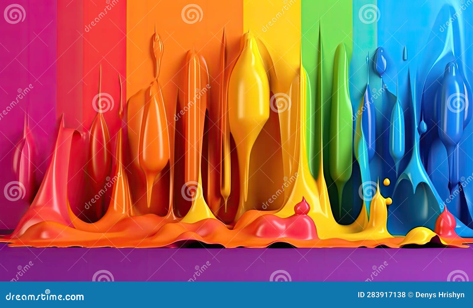 Fantasy Design with Rainbow Paint Dripping Down Creating Using ...