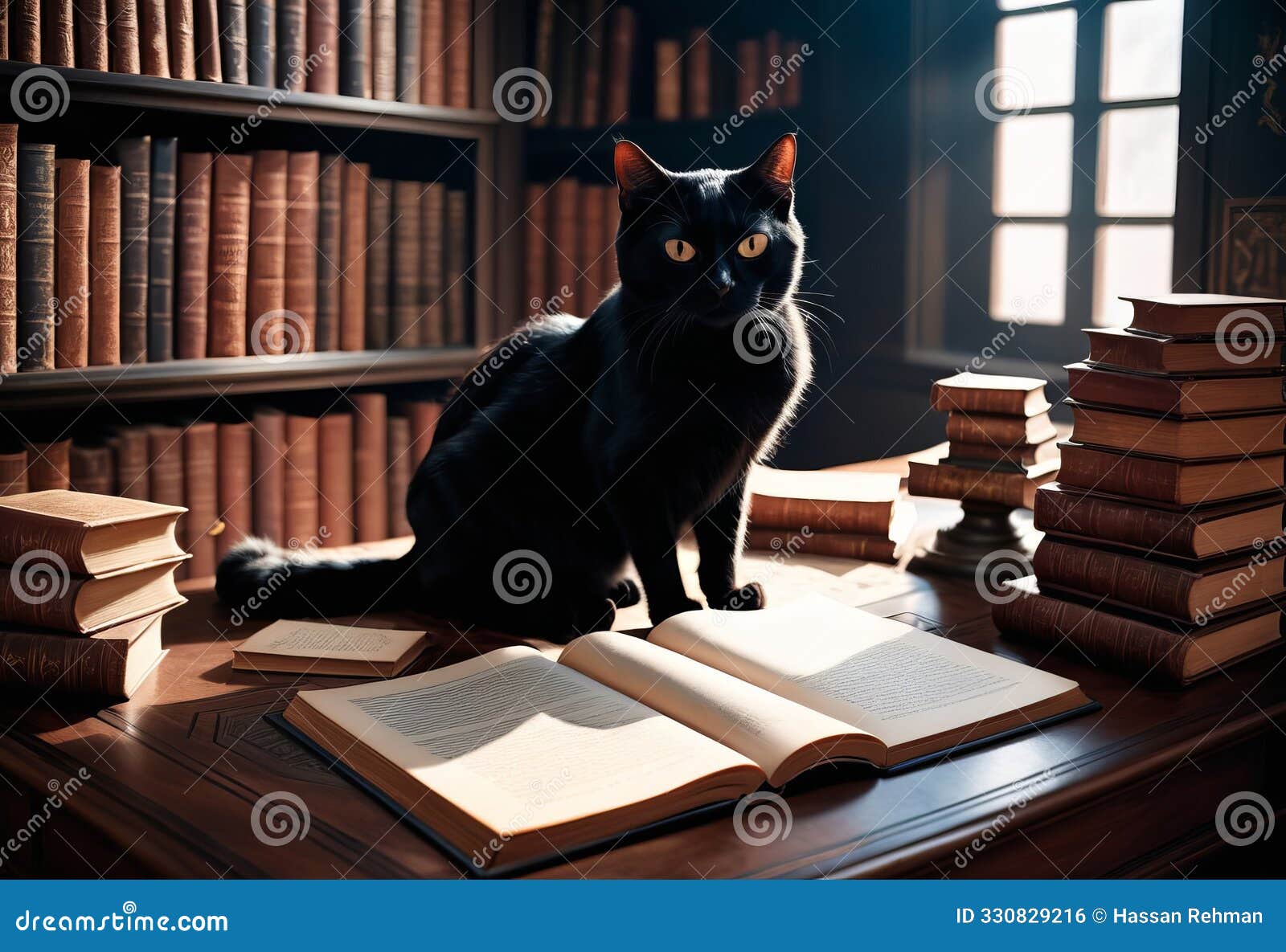 Fantasy Desk with Books and Scrolls. Fantasy Room with a Desk Stock ...