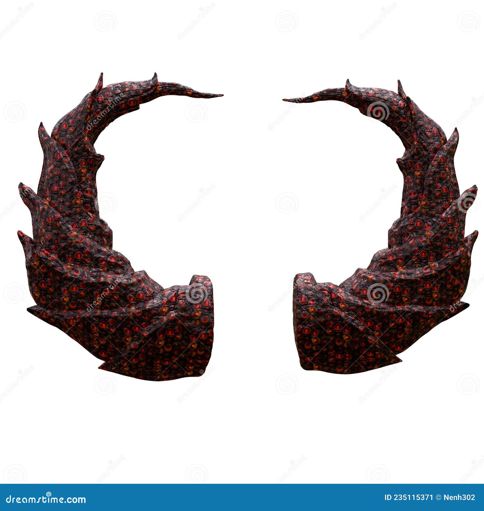 Fantasy Devil`s Horns Isolated on White Background Stock Illustration ...